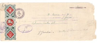Lithuania VEKSELIS 400 litu 1930 PANEVEZYS bill of exchange ...