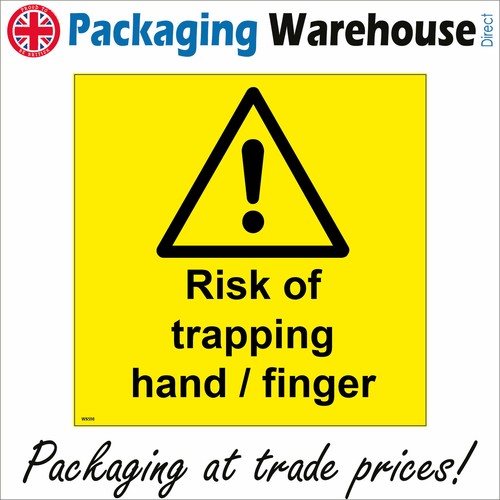 WS598 RISK OF TRAPPING HAND FINGER SIGN MACHINE GUARD FACTORY WORKPLACE ...