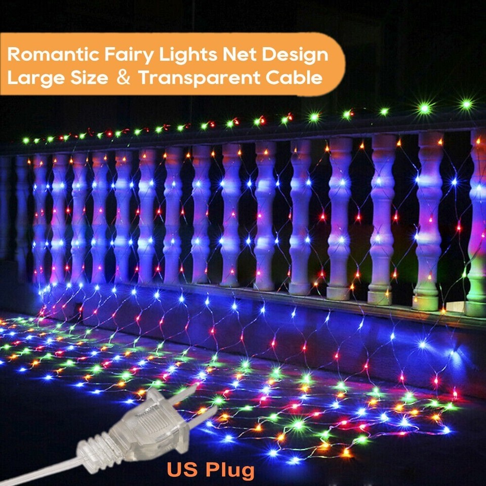 200 LED Net Mesh Fairy String Light Curtain Fairy Light Wedding Party ...