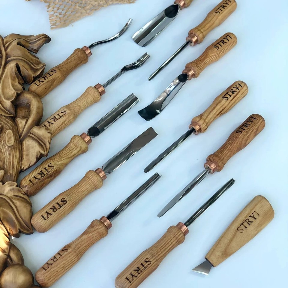 Wood carving kit, Stryi carving tools, Chisels set, Relief carving ...