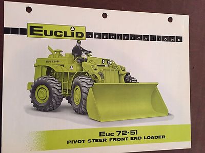 EUCLID EUC 72-51 WHEEL LOADER BROCHURE ORIGINAL ANTIQUE TRACK | eBay