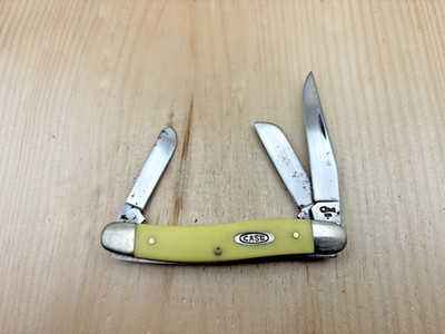 1998 CASE XX 3318 CV 3 BLADE STOCKMAN YELLOW POCKET KNIFE FREE SHIPPING ...