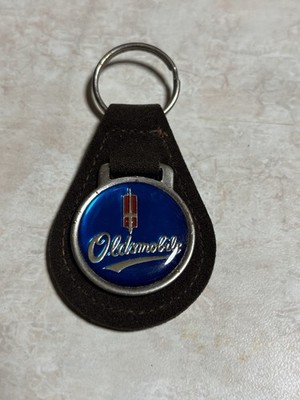 Vintage Oldsmobile Key Chain Ring Brown Felt Leather | eBay