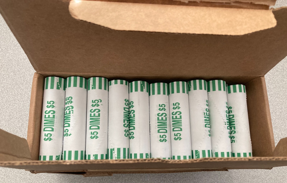 ONE UNSEARCHED BANK BOX OF 50 CIRCULATED DIME ROLLS - FREE SHIPPING | eBay