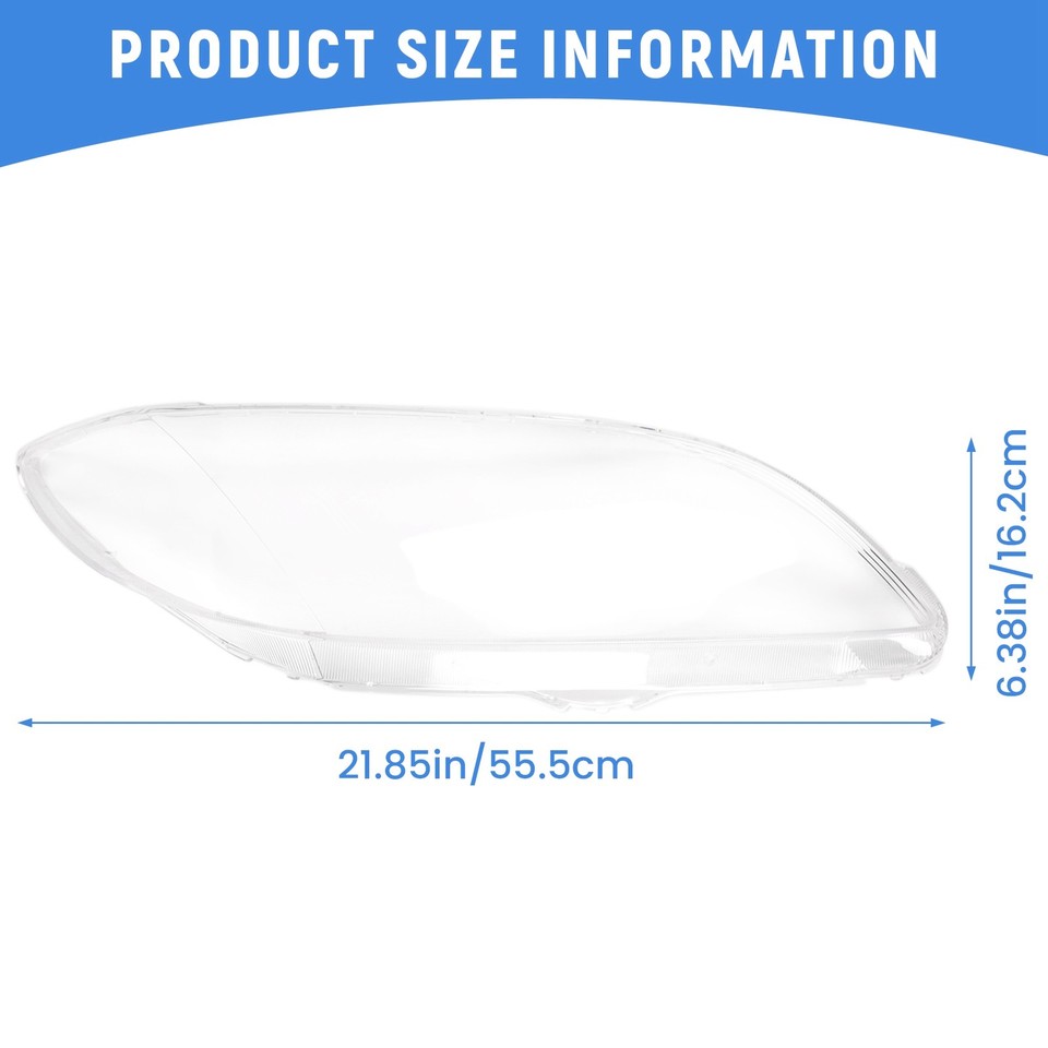 1 Pair Car Left & Right Front Headlight Cover Clear Headlight Lens ...