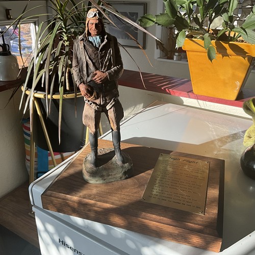 Vntg Michael Garman 11" Aviator sculpture Signed On Desk Plaque High ...