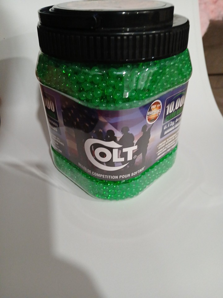 Colt Airsoft BBs 10000 Clear Green 0.12g 6mm Airsoft Competition BBs ...