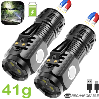Three-Eyed Monster Mini Flash Super Power Flashlight USB Rechargeable ...