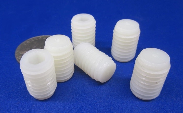 Nylon 66 Plastic Set Screws, Flat Point, 1/2"-13 x 3/4" Length, 25 ...