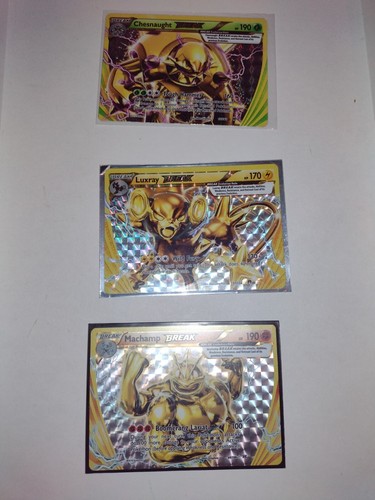 3 Pokemon Card Set - Chesnaught BREAK, Luxray BREAK, Machamp BREAK | eBay