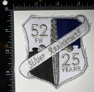 USAF US Air Force 52nd Fighter Wing Silver Anniversary 25 Years Patch ...