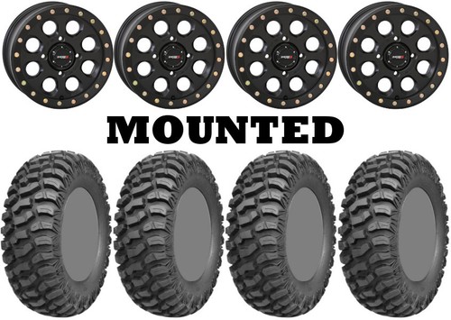 Kit 4 AMS M1 Evil Tires 30x10-15 on System 3 SB-7 Beadlock Matte Black ...