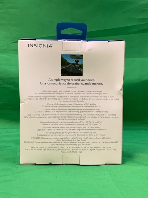 Insignia 1080p Dash Camera - Black (Model NS-DASH152) for sale online ...