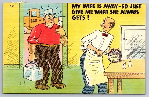 Humor, Iceman, Husband Give Me What My Wife Gets, Vintage Postcard | eBay