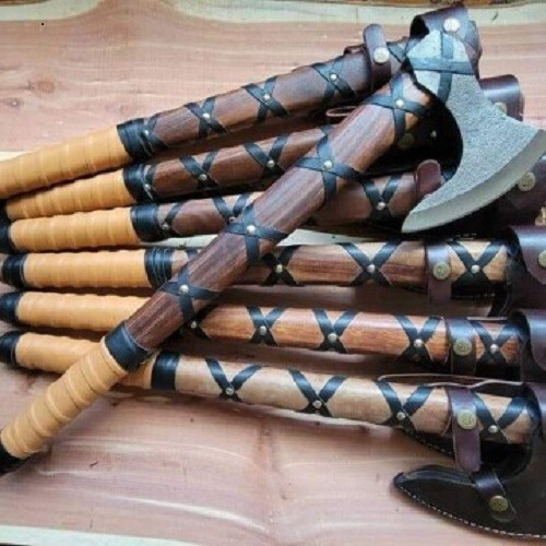 CUSTOM HANDMADE BEARDED TOMAHAWK VIKING HATCHET HUNTING TACTICAL AXE ...