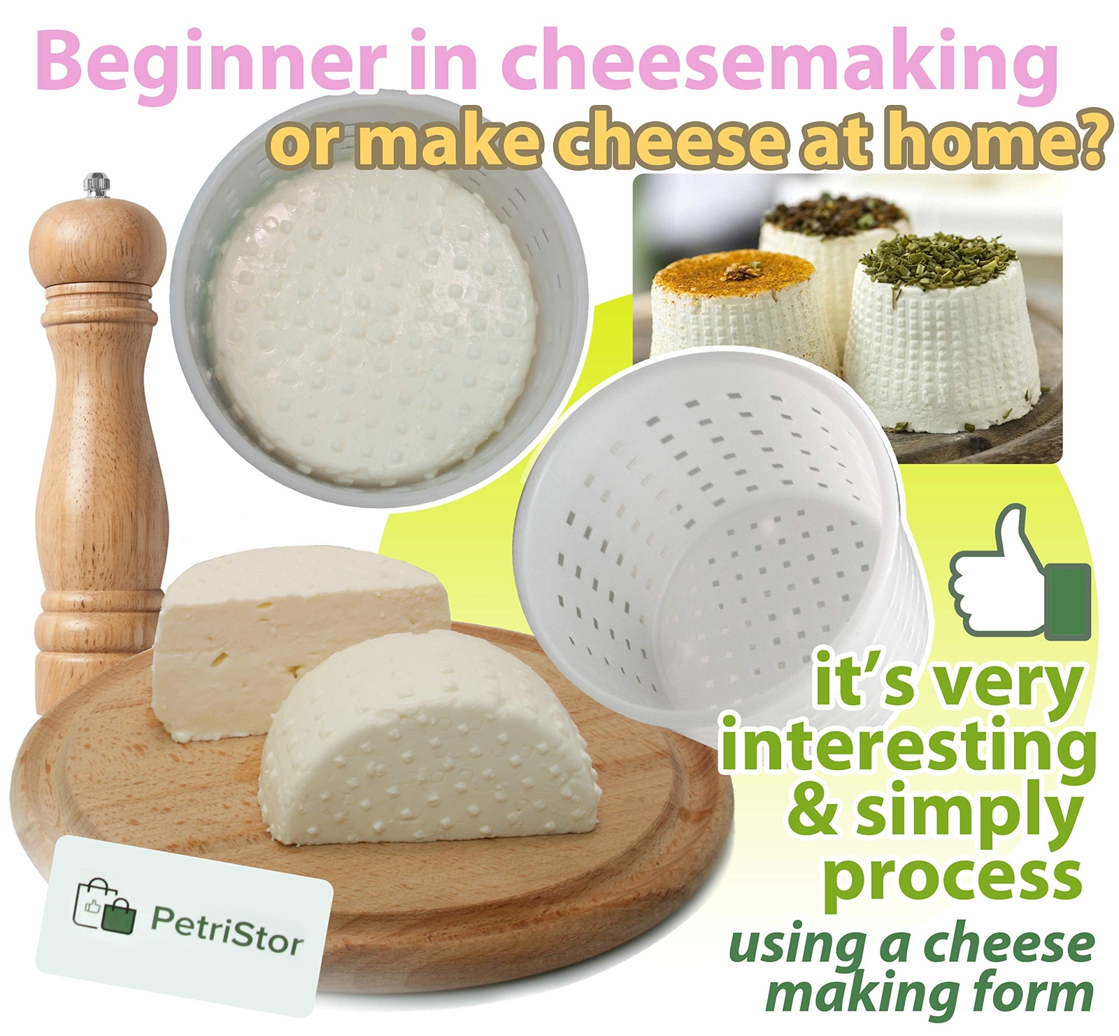 3 pcs Small Cheese Mold for Cheese Making 1/3 qt - Soft Cheese Molds ...