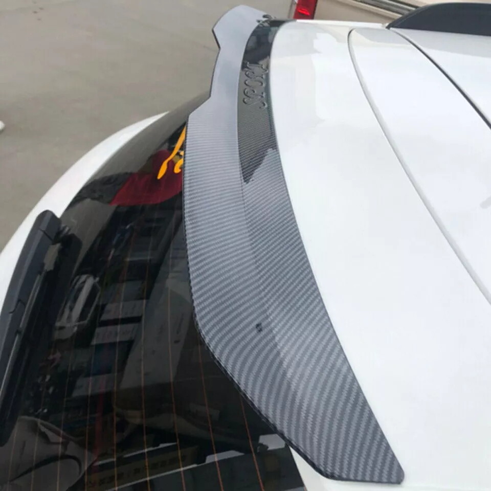 Universal Rear Window Roof Rear Spoiler Kit Visor Deflector (Carbon ...