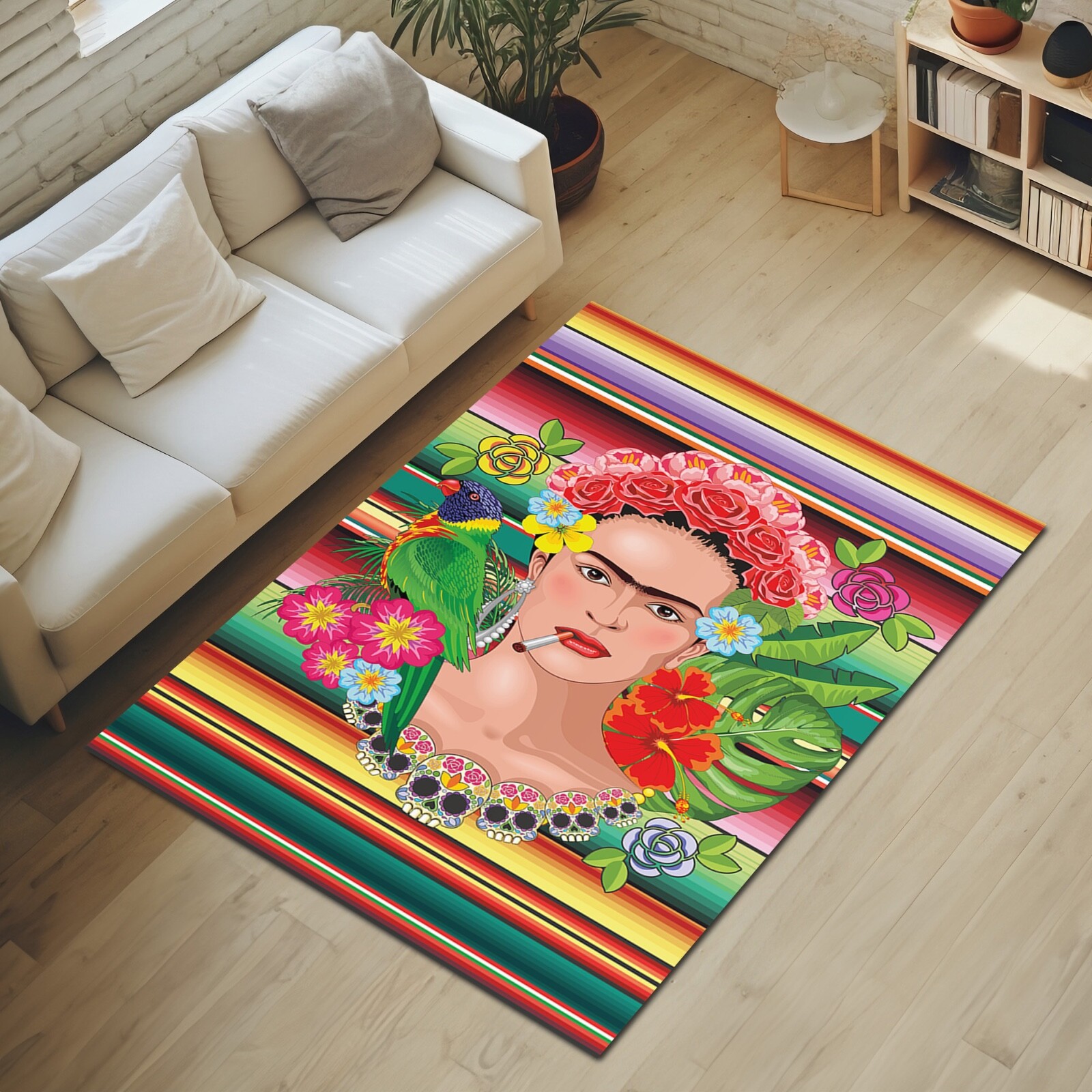 Frida Kahlo Floral Exotic Portrait Printed Rug | eBay