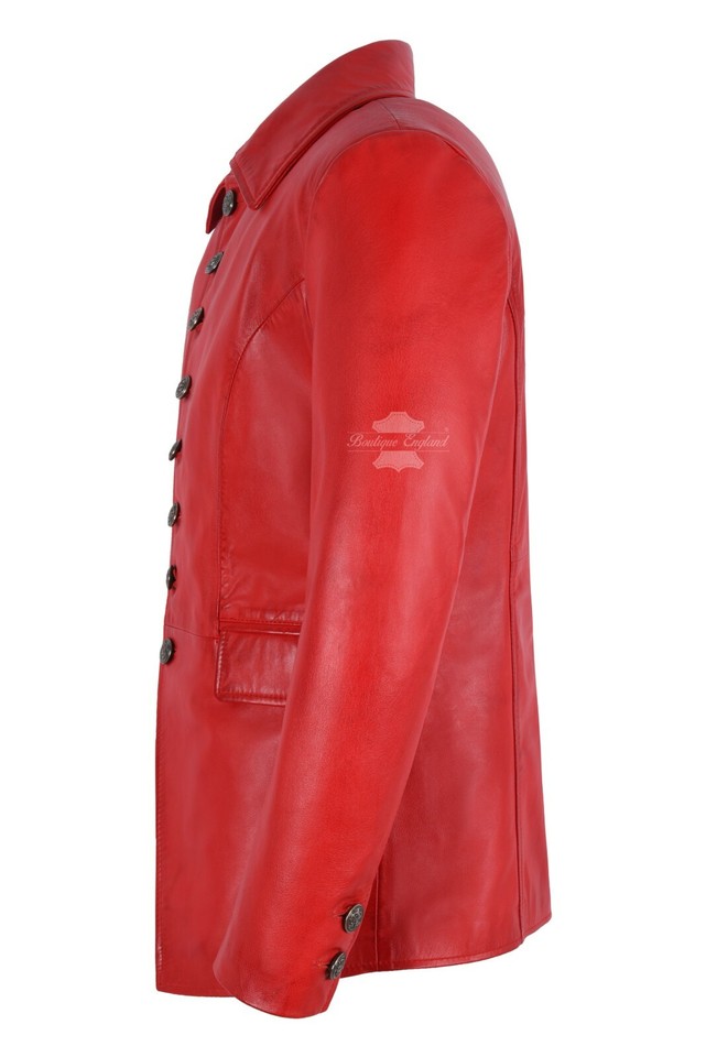 LUCIFER RED Men's Jacket Smart Gothic Style Real Lambskin Leather Shirt ...