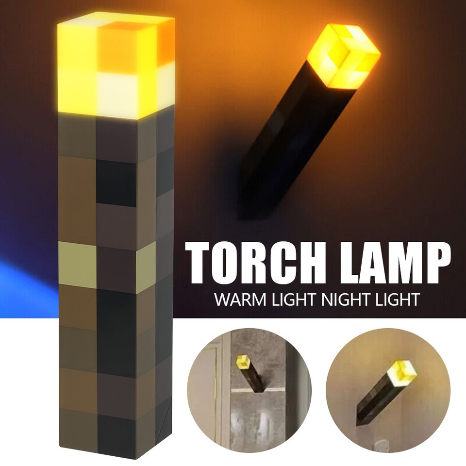 Minecraft Torch Wall Light Brownstone Lamp Desk Push Button Mob Present ...