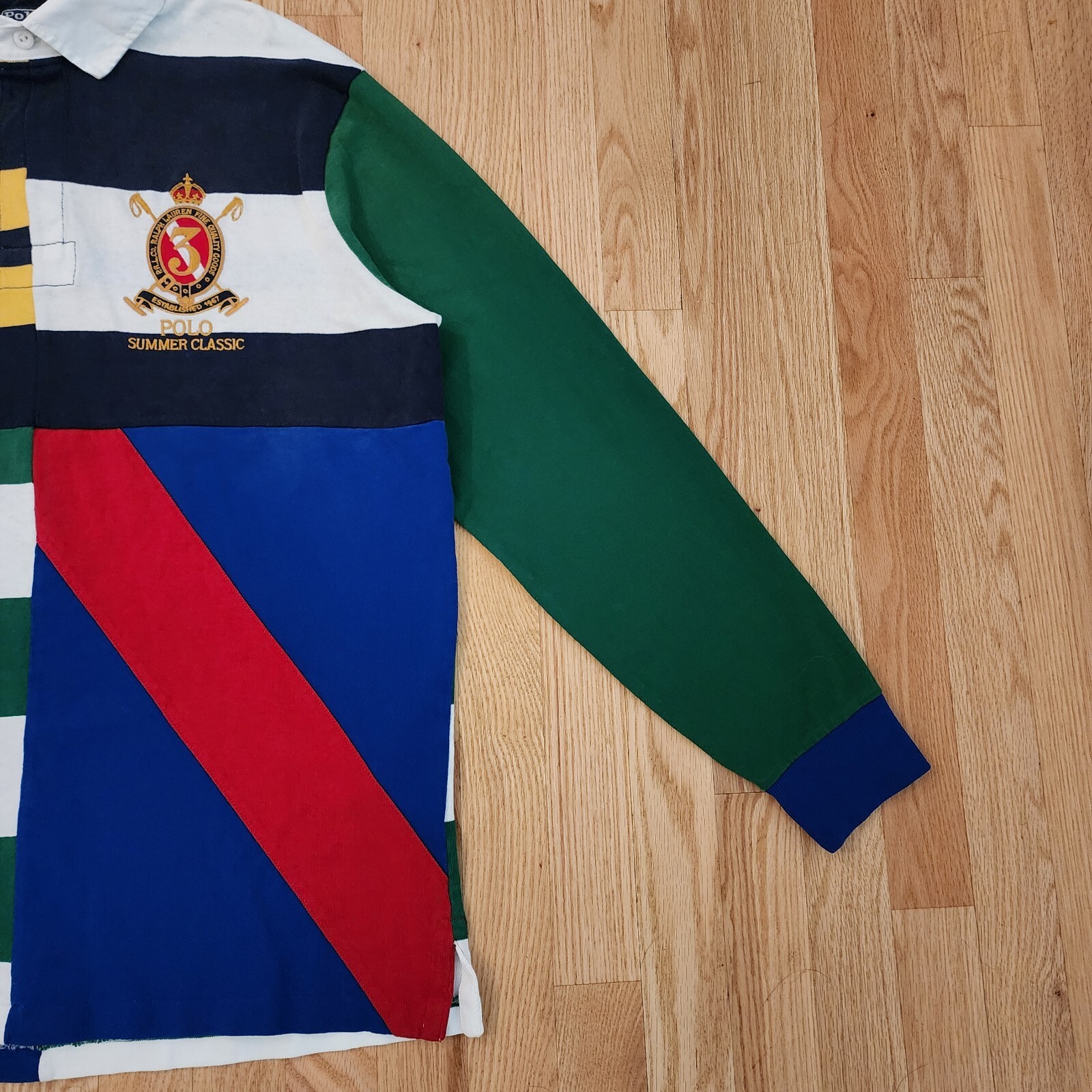 Polo Ralph Lauren Men's M Classic Fit Rugby Shirt Patchwork Colorblock ...