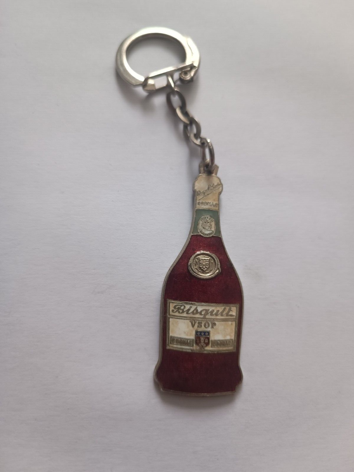 Porte-clés émaillé Bouteille Cognac BISQUIT VSOP Keychain vintage 60 ...