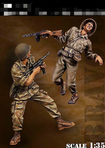 1/35 resin figure model kit Vietnam War 2 US soldiers unassembled ...