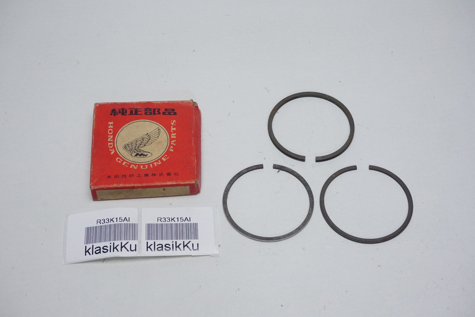 HONDA CB100 K1 K2 CL100 SL100 XL100 PISTON RINGS STD NOS GENUINE 13011 ...
