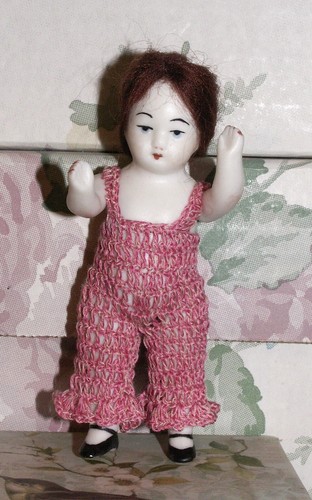 Antique Doll Romper Pantaloons for 3.5" BISQUE Picolette, Rose Pink | eBay