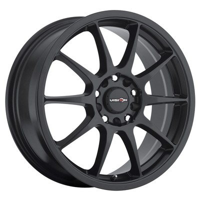 16" Vision Street 425 Bane Matte Black Wheel 16x7 4x100 Street Rim 38mm ...