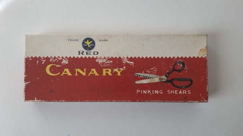 Vintage Pinking Shears RED CANARY Cisailles à Cranter Ciseaux Couture ...