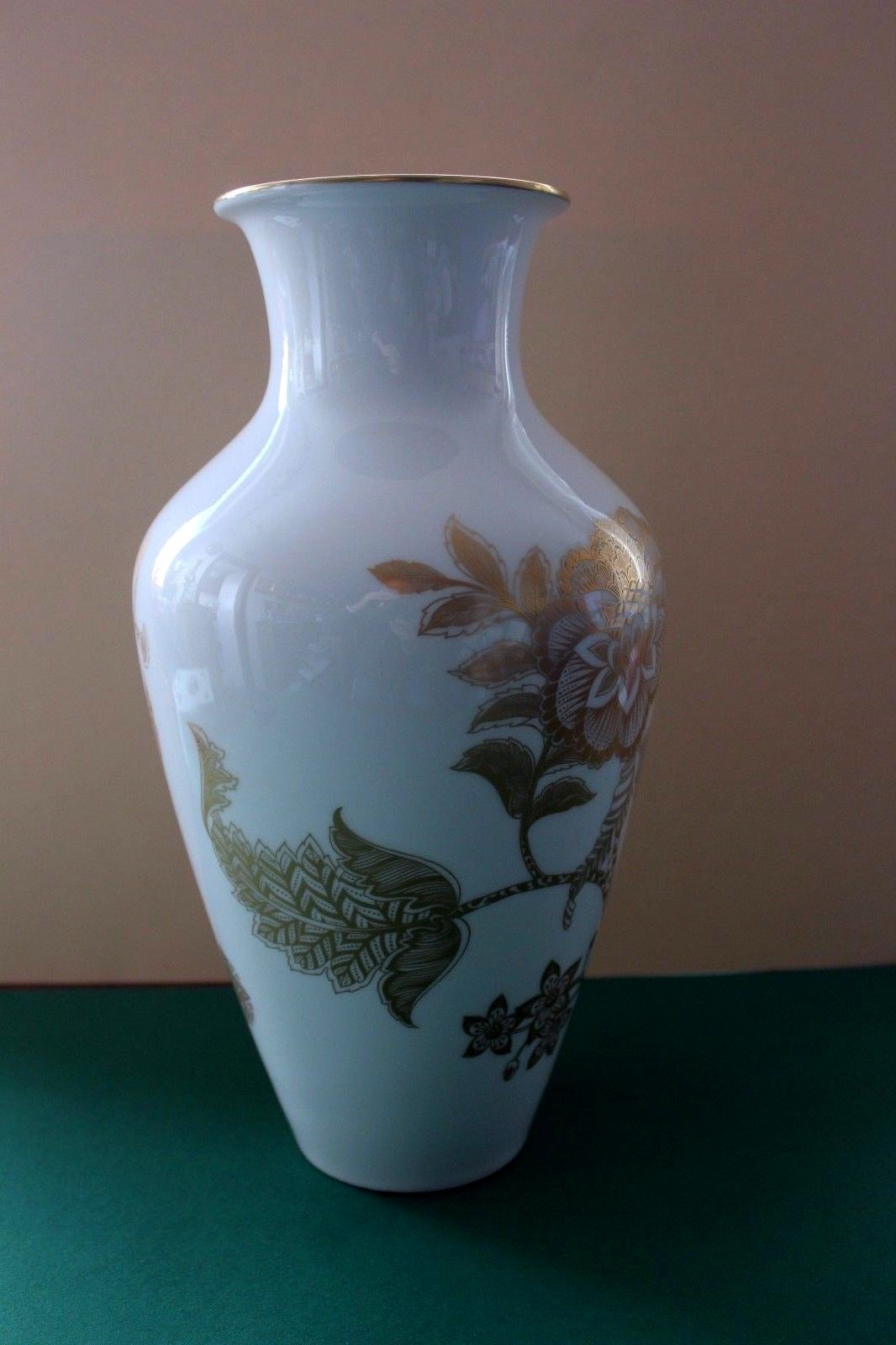 Heinrich Vase Tischvase Weiss mit Golddekor Höhe 30 cm | eBay.de
