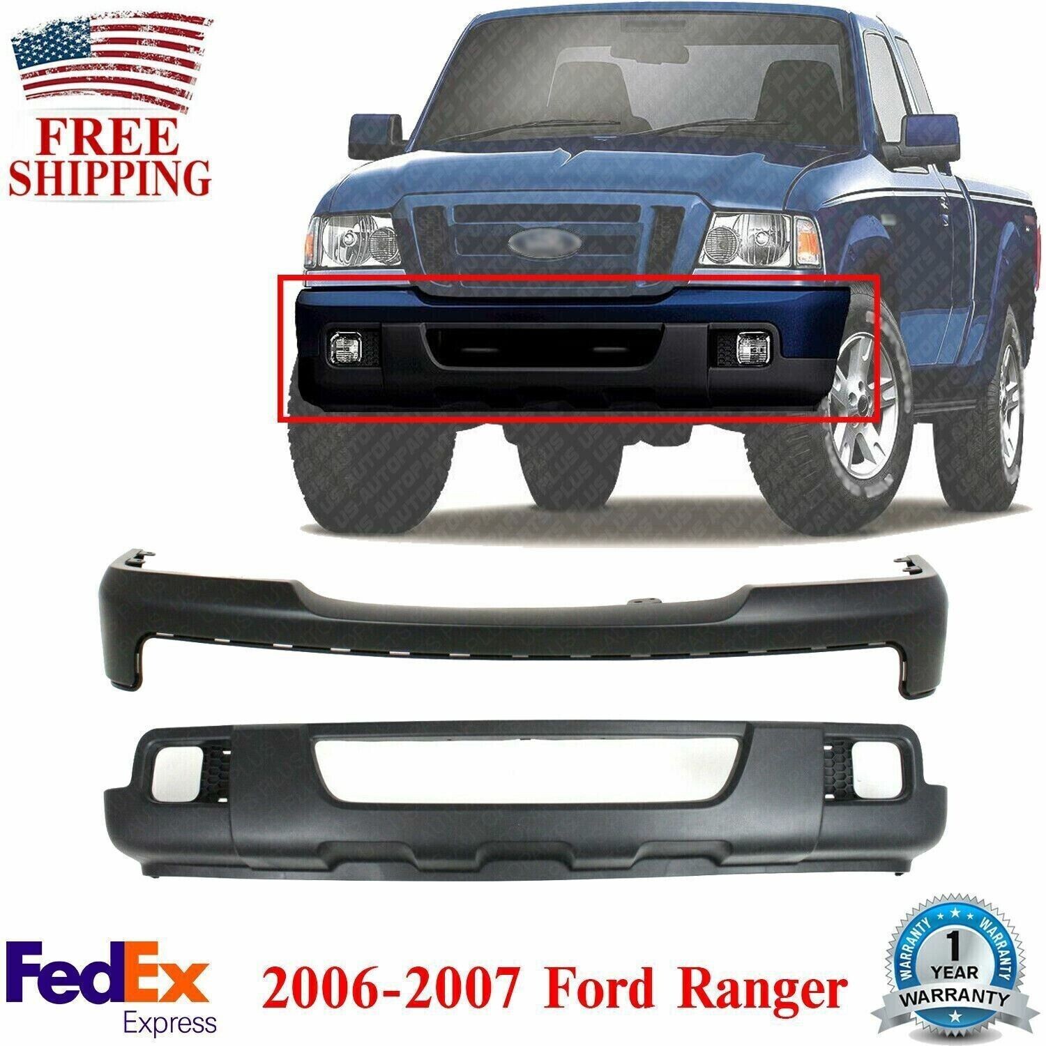 Front Bumper Cover Primed + Lower Valance Textured For 2006-2007 Ford ...
