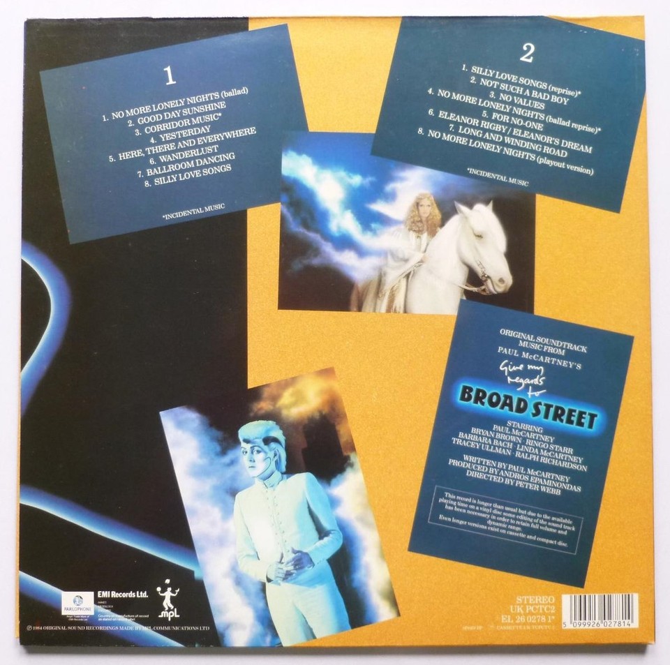 Paul McCartney Give My Regards To Broad Street LP Apple PCTC2 EX/EX ...