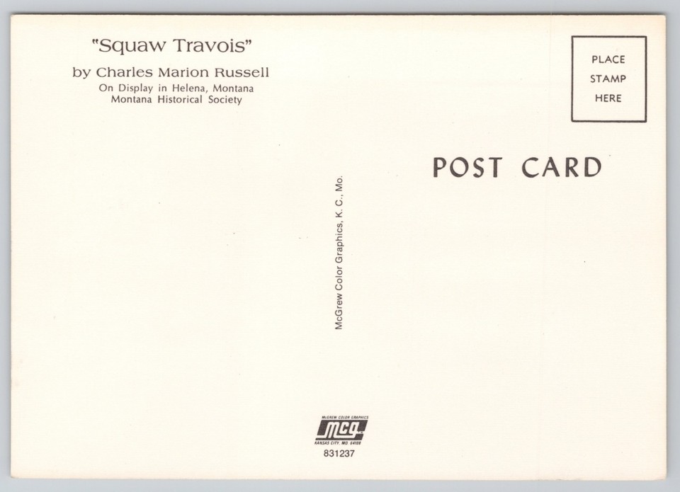 Postcard Squaw Travois by Charles Marion Russell Native American Indian ...
