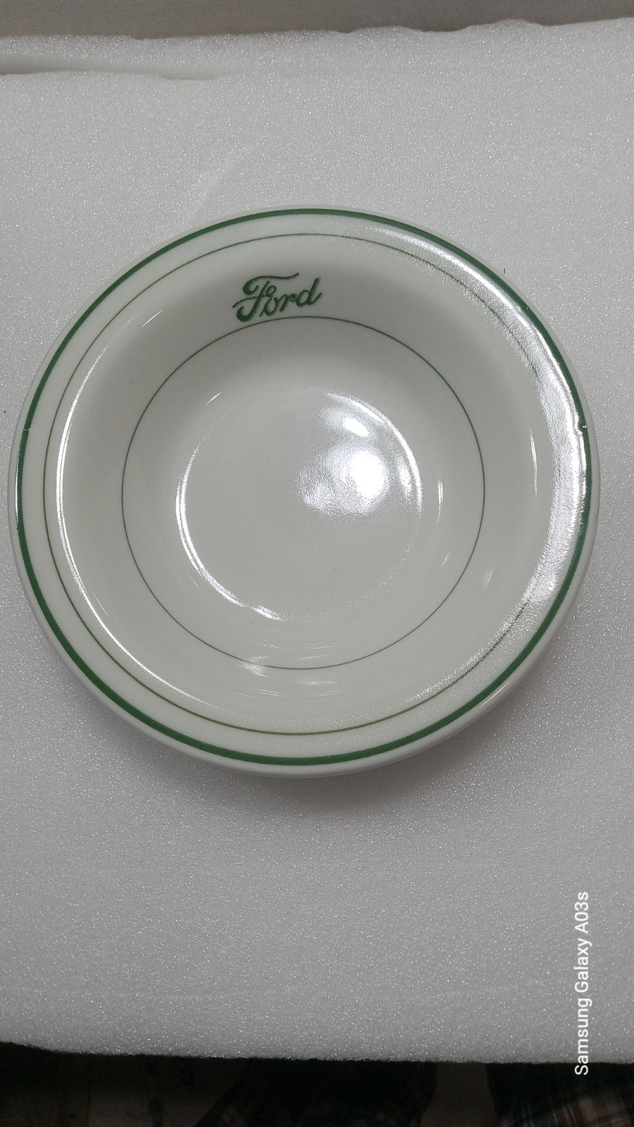 Ford Motor Company Sterling China bowl Green Double Line Cursive 6 1/2 ...