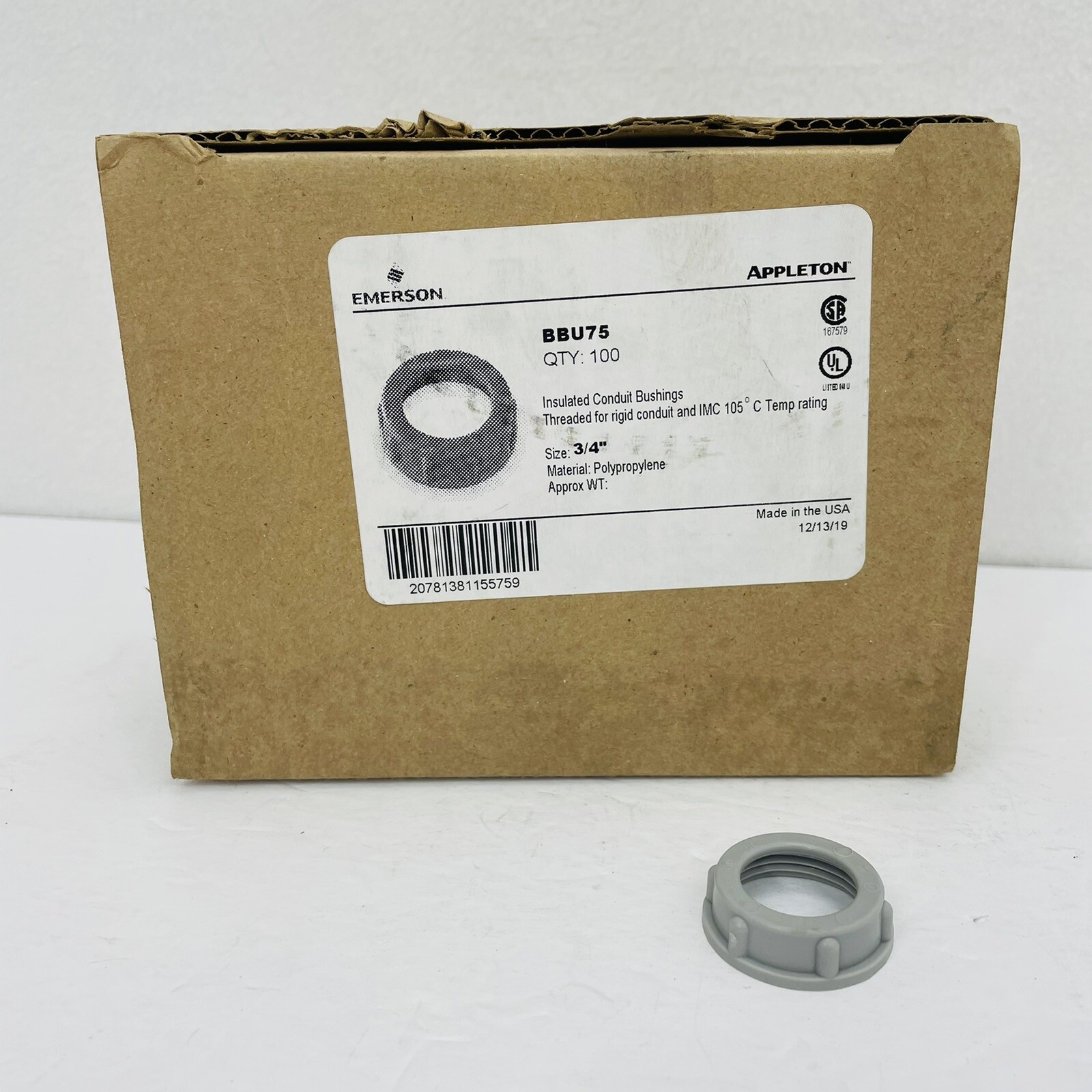 (90pcs) Emerson Appleton BBU75 3/4” Insulated Conduit Bushings for ...
