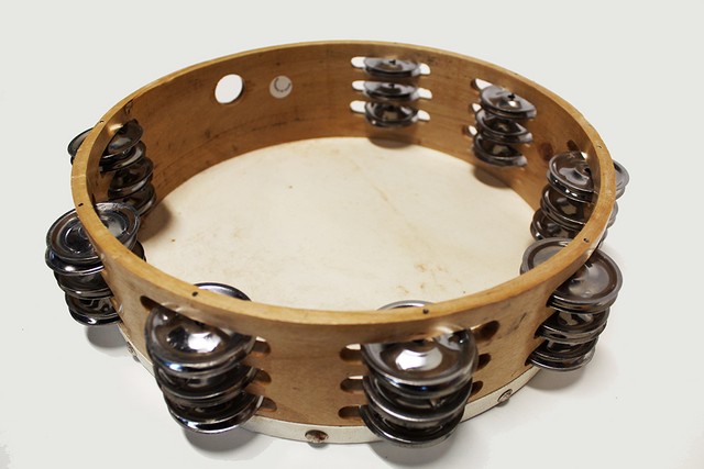 AP Pro Super Deluxe 10" Solid Wood Frame Tambourine Triple Row Jingle ...