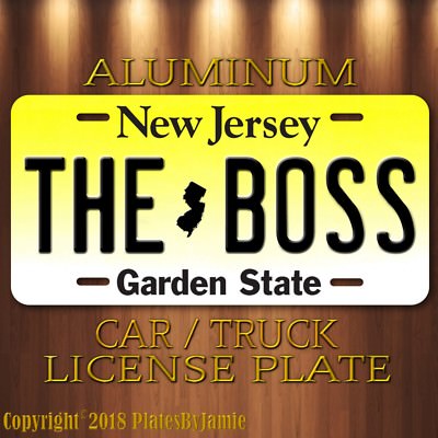 THE BOSS New Jersey Vanity Aluminum License Plate Tag New Bruce ...