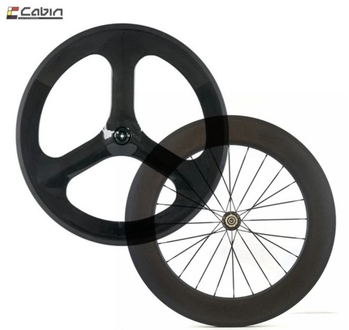 700C Front 3 Spokes Rear 88mm Carbon Wheels For Track/Time Trial ...