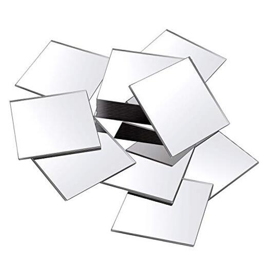 25 Pieces Mini Size Acrylic Square Mirror Adhesive Small Square Mirror ...