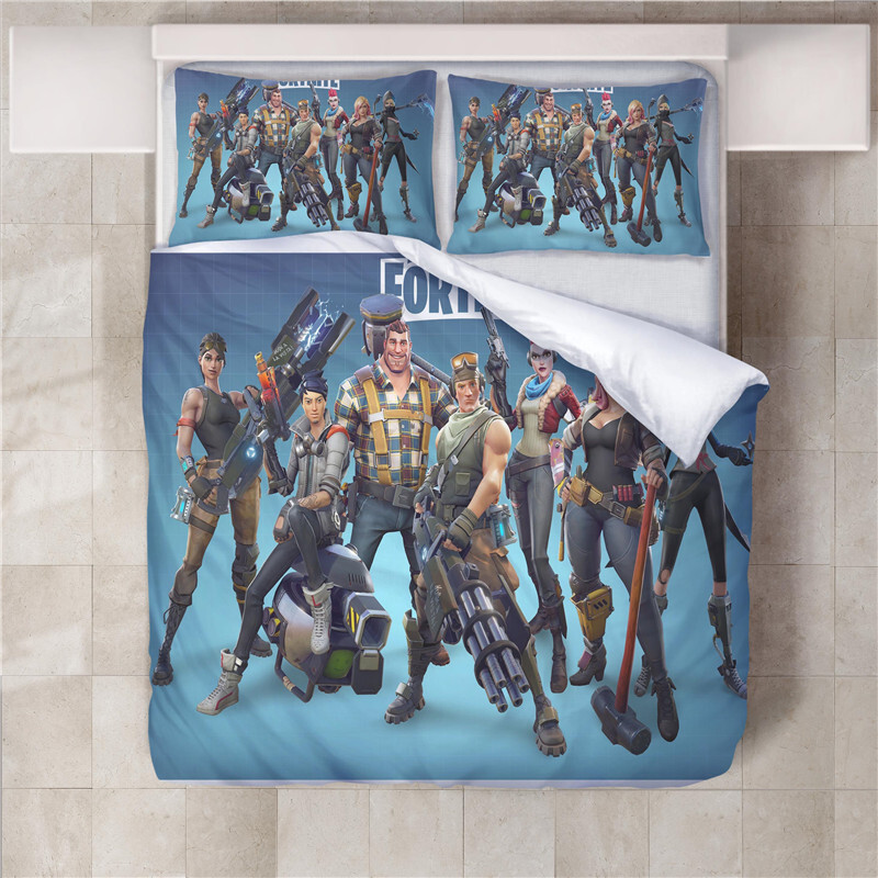 Fortnite Print Quilt/Duvet/Doona Cover Bedding Set Single Double Queen ...
