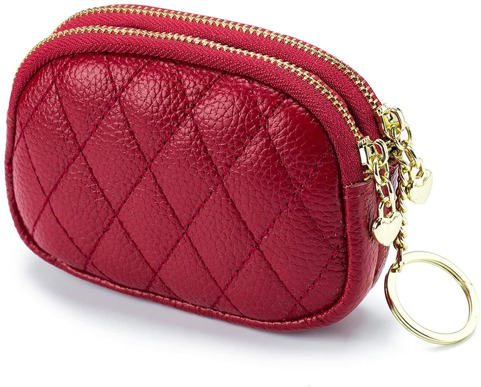 Women's RFID Coin Purse Change Wallet Small Genuine Leather Card Holder ...
