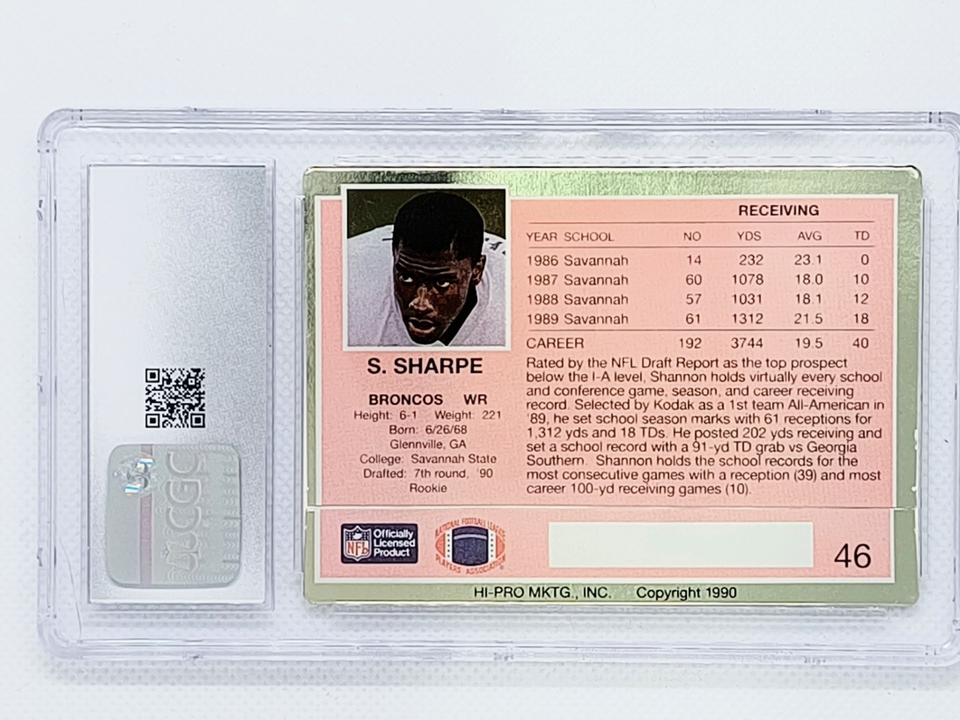 1990 ACTION PACKED RC UPDATE #46 SHANNON SHARPE ROOKIE RC CGC 7 | eBay