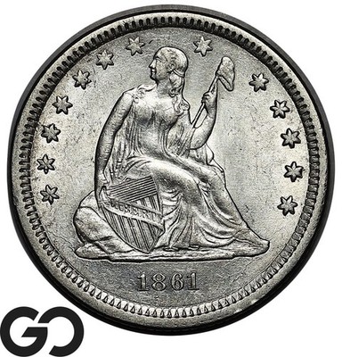 1861 Seated Liberty Quarter, Brilliant Uncirculated++ | eBay