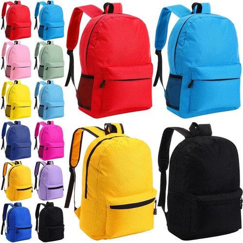 36 Pack Basic Wholesale Backpacks 17" Bulk School Backpacks,12 Assorted ...
