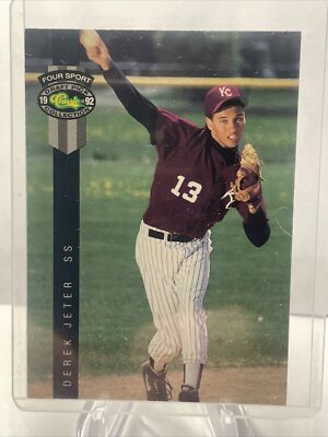 DEREK JETER ROOKIE 1992 CLASSIC FOUR SPORT DRAFT PICK 213 NEW YORK ...