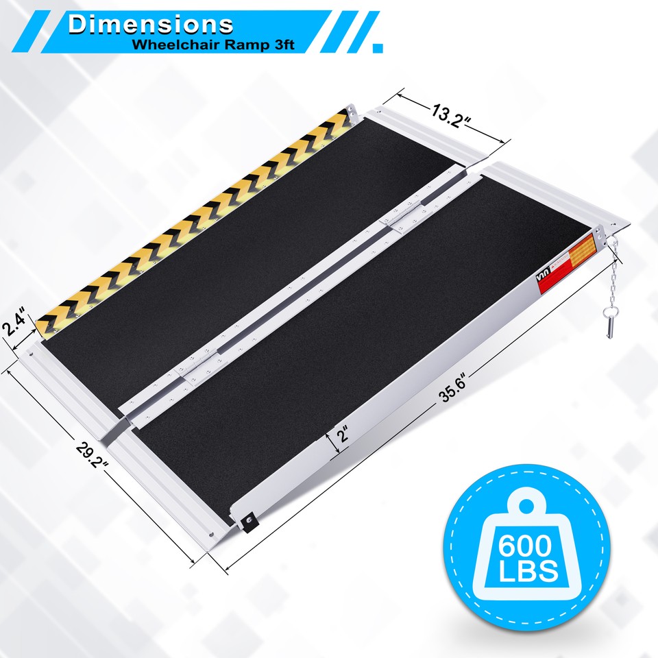 2-10ft Folding Aluminum Wheelchair Ramp Portable Mobility Scooter Non ...