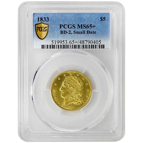 1833 $5 Capped Bust, PCGS MS65+ Rare Coin | eBay