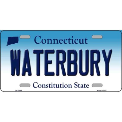 Waterbury Connecticut License Plate Metal Sign Plaque Car Truck Wall ...